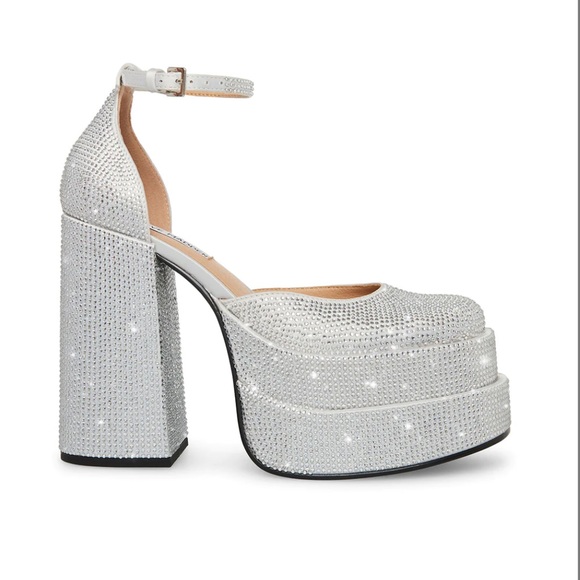 Steve Madden | Shoes | New Steve Madden Charlize Rhinestone Silver ...